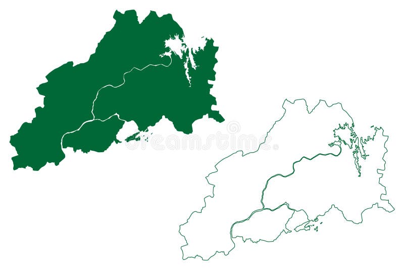Mahisagar District Gujarat State, Republic of India Map Vector ...