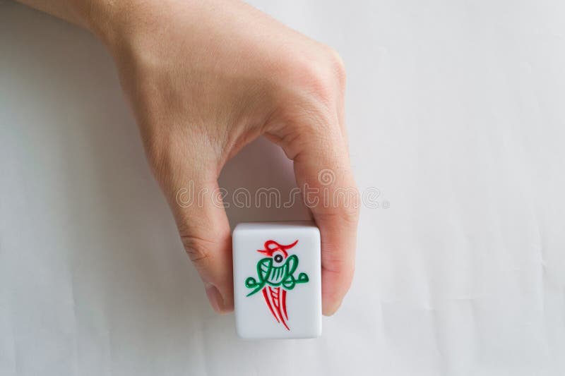 Mahjong in hand stock image. Image of white, mahjong - 19108523