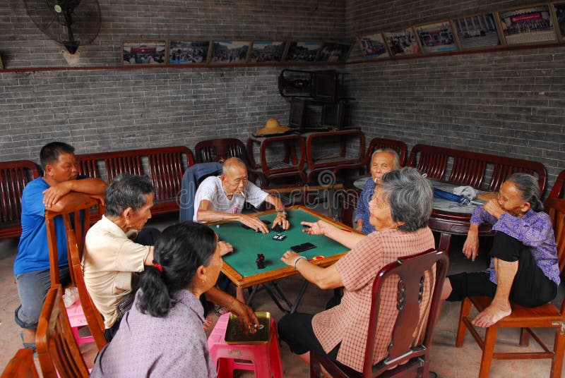 Mahjong playing editorial photo. Image of chinese, woman - 20263101
