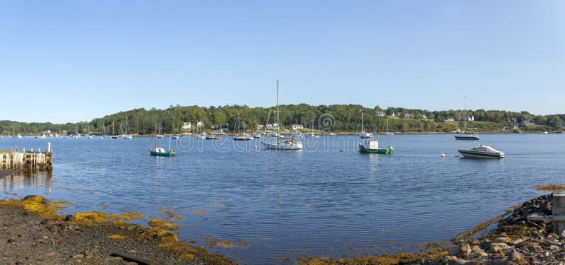 Scene in Mahone Bay, Nova Scotia Stock Photo - Image of america ...