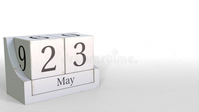23 Mai Date Sur Le Calendrier De Cube En Cru, Animation 3D Clips Vidéos ...