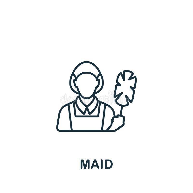 Maid Icon. Monochrome Simple Line Housekeeping Icon for Templates, Web ...
