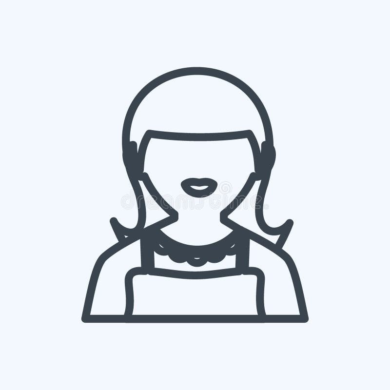 Maid Icon in Trendy Line Style Isolated on Soft Blue Background Stock ...