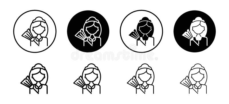Maid Icon Vector Set Collection for Web Stock Vector - Illustration of ...