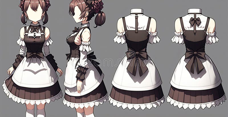 Maid Outfit with a Frilly Apron. Generative AI Stock Illustration ...