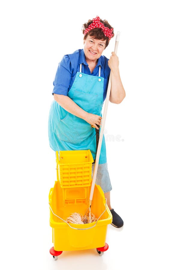 Maid with Positive Attitude Stock Image - Image of isolated, happy ...