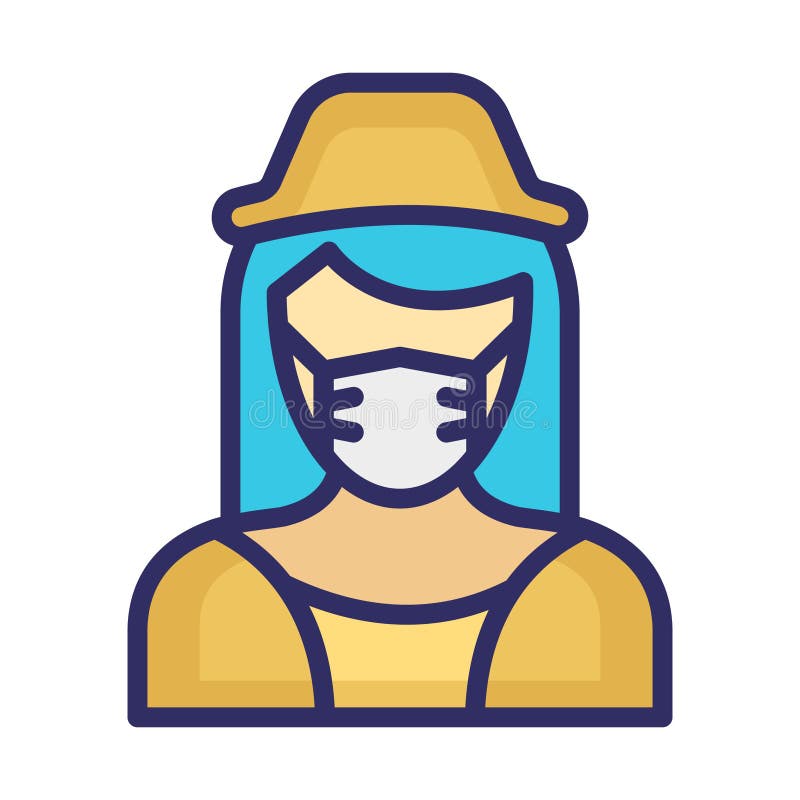 Maid Wearing Mask Vector Icon Which Can Easily Modify or Edit Stock ...