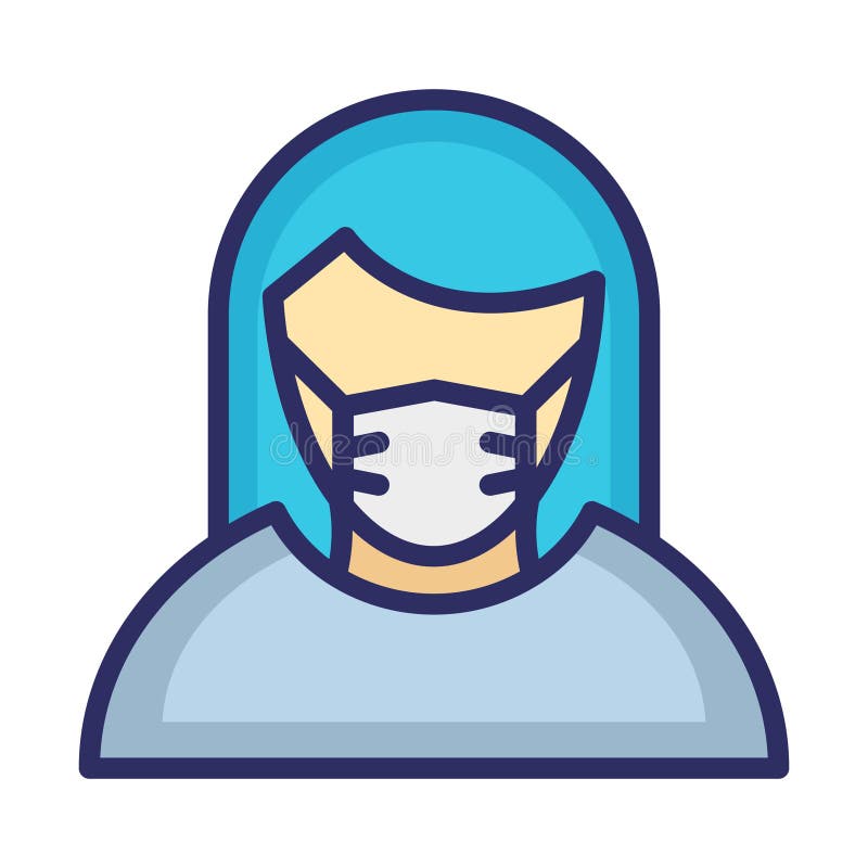 Maid Wearing Mask Vector Icon Which Can Easily Modify or Edit Stock ...