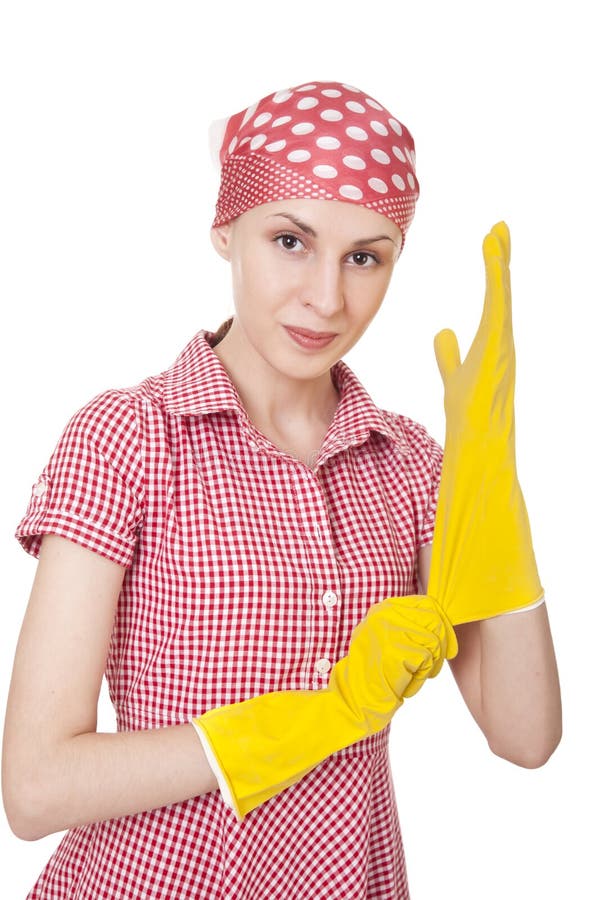 Happy Strong Cleaning Woman Stock Image - Image of cleaner, showing ...
