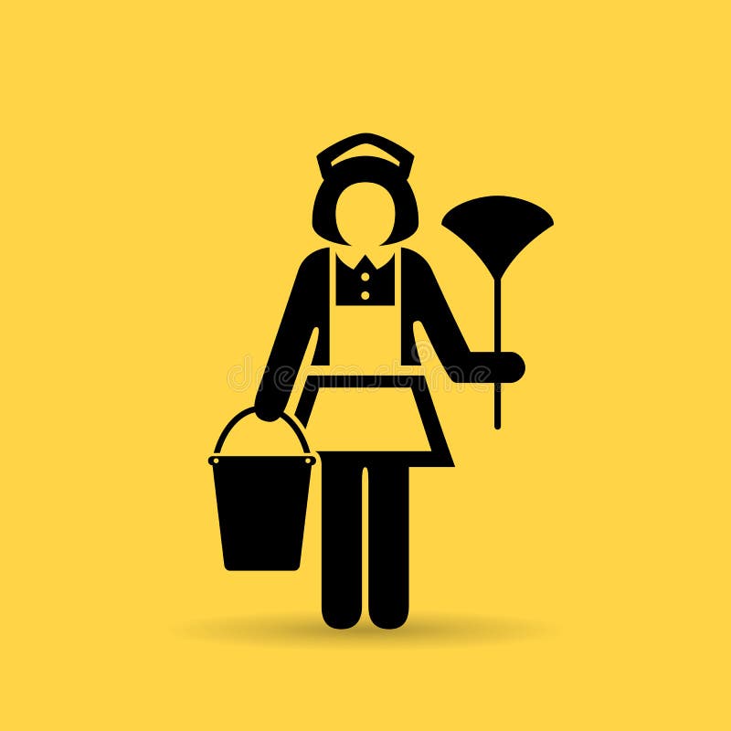 Maid woman vector icon stock vector. Illustration of manual - 82539662