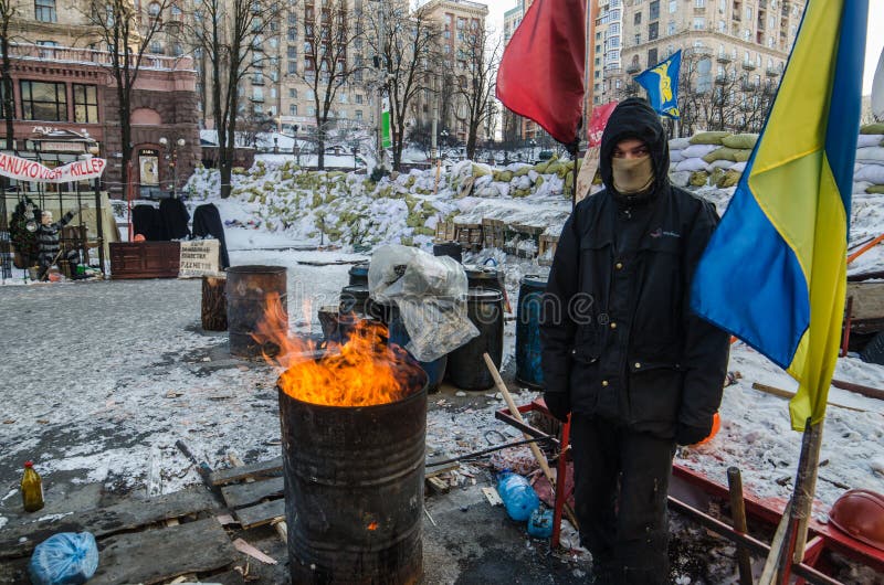 Maidan Protests on 31 January 2014 in Kiev, Ukraine Editorial Image ...
