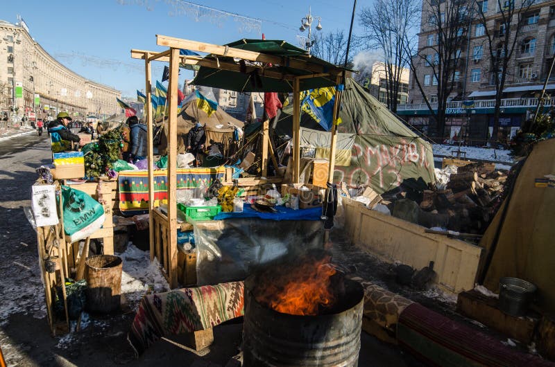Maidan Protests on 31 January 2014 in Kiev, Ukraine Editorial Image ...