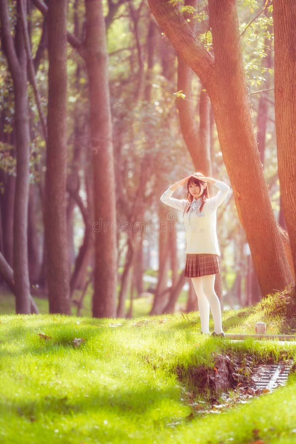 A maiden in the sun stock photo. Image of ordinary, forest - 123994030