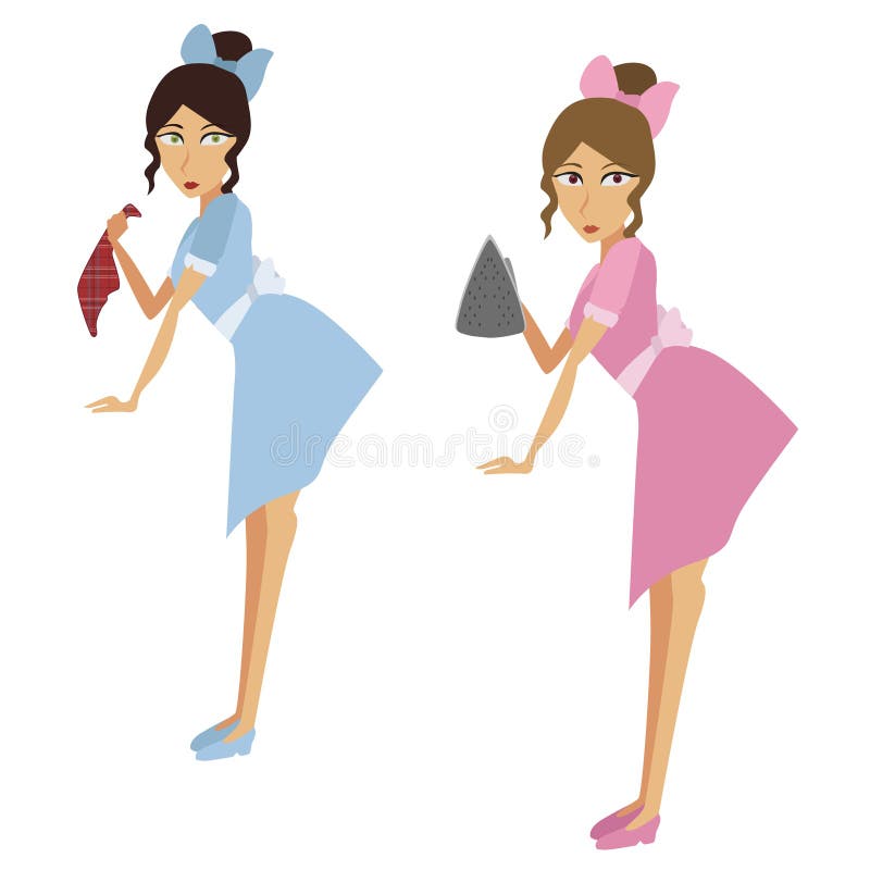 Two maids clean the house stock vector. Illustration of maids - 20379568