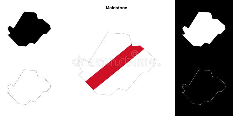 Maidstone outline map stock vector. Illustration of area - 334903559