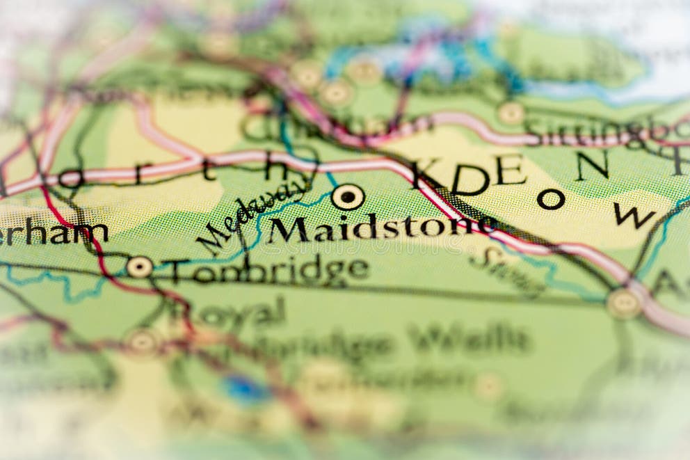 Maidstone, England Highlighted on a World Map Stock Image - Image of ...