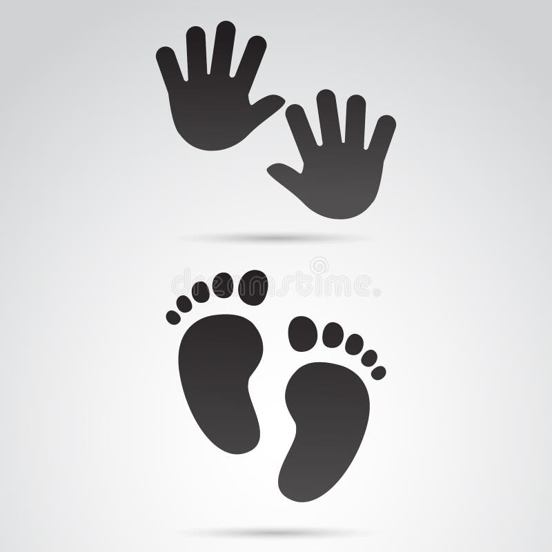 Nursery, Kinder Garden Symbol - Hands and Foot of a Kid. Vector Icon ...