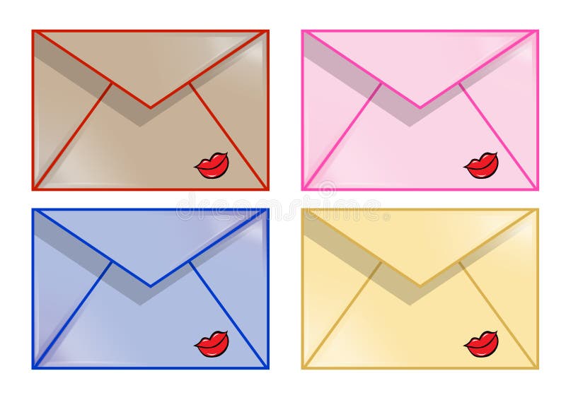 Colorful mail icons stock vector. Illustration of cipher - 2104766