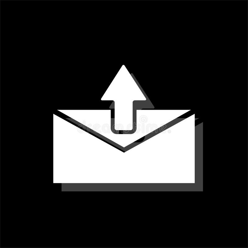 Mail arrow icon flat stock illustration. Illustration of send - 138079490