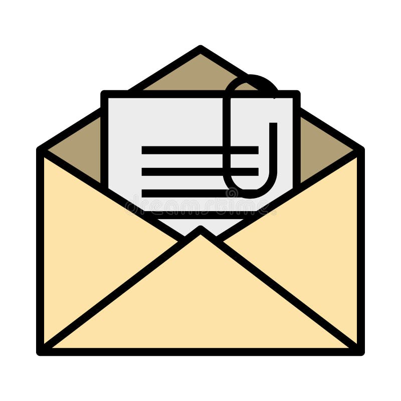 Mail with Attachment Icon stock vector. Illustration of ...