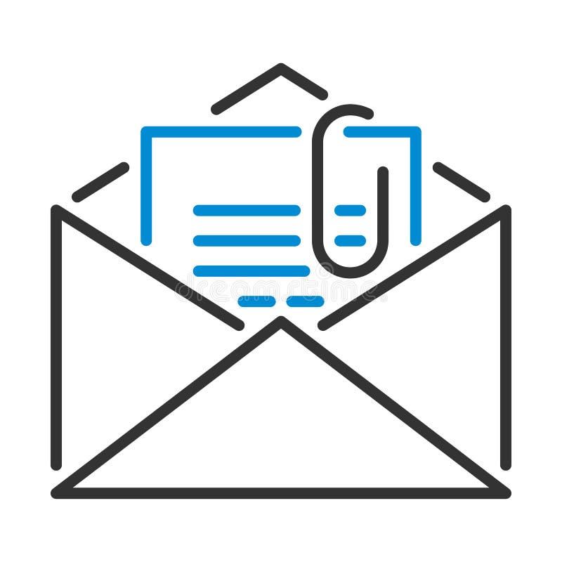 Mail with Attachment Icon stock vector. Illustration of letter - 241495950
