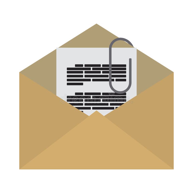 Mail with Attachment Icon stock vector. Illustration of document ... Mail with Attachment Icon stock vector. Illustration of document ...