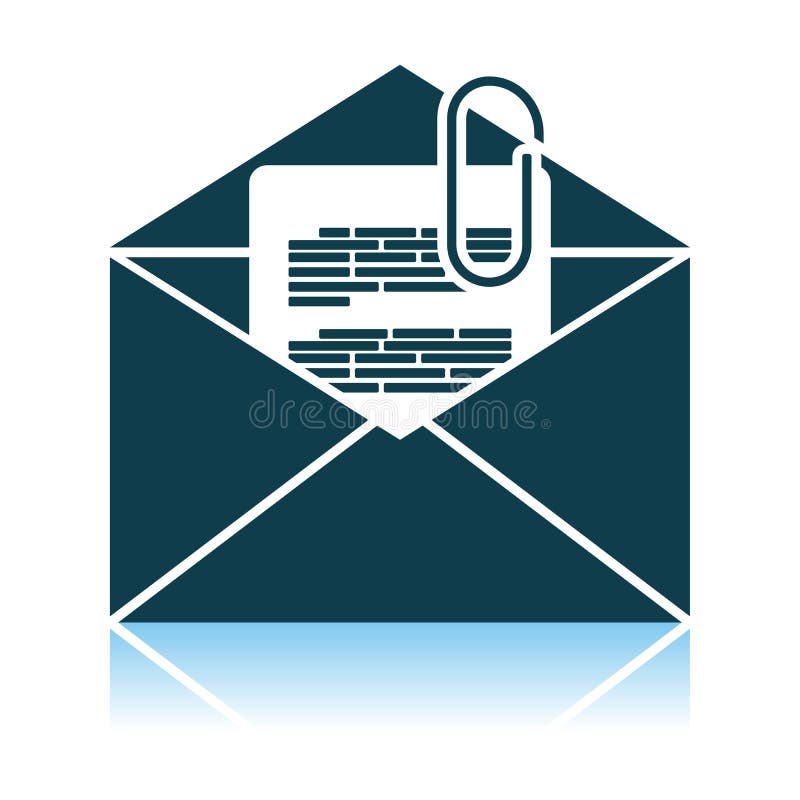 E-mail Attachment Icon or Symbol Stock Vector - Illustration of receive ...