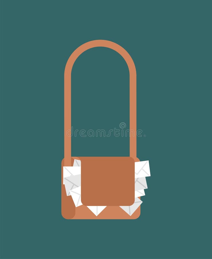 Mail Bag Isolated. Accessory Postman and Letter Stock Vector ...