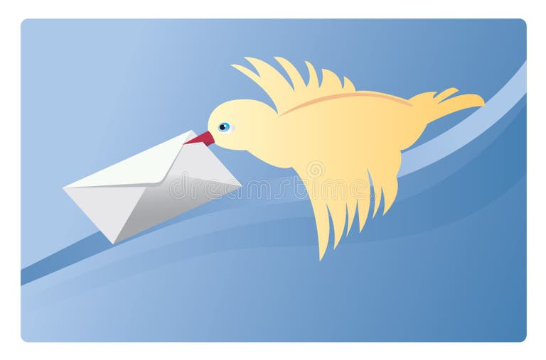 Bird Delivering Mail Stock Illustrations – 197 Bird Delivering Mail ...