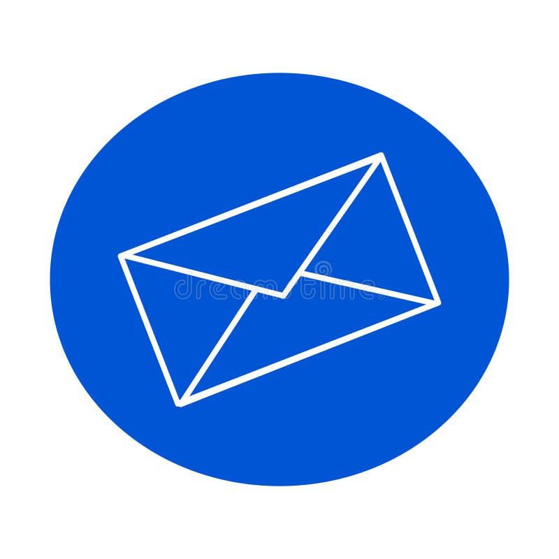 Mail in blue circle stock vector. Illustration of email - 210983983