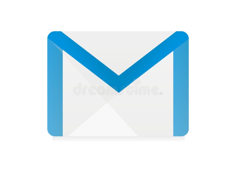 Mail Blue Isolated White Background Stock Vector - Illustration of ...