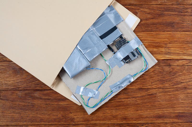 Mail Bomb IED. Hand Made Improvised Explosive Device with Plastic ...