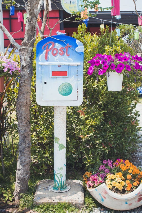 Mail Box stock image. Image of email, flower, mail, send - 148139241