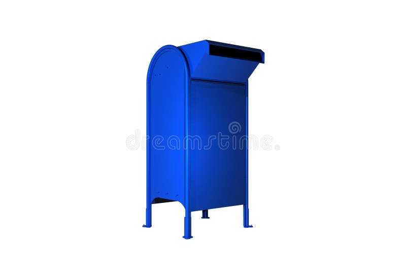 Shape Mail Box Blue White Background 3d Rendering Stock Illustration ...