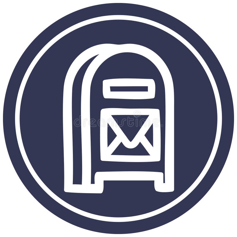 Mail Box Circular Icon Symbol Stock Vector - Illustration of clip ...