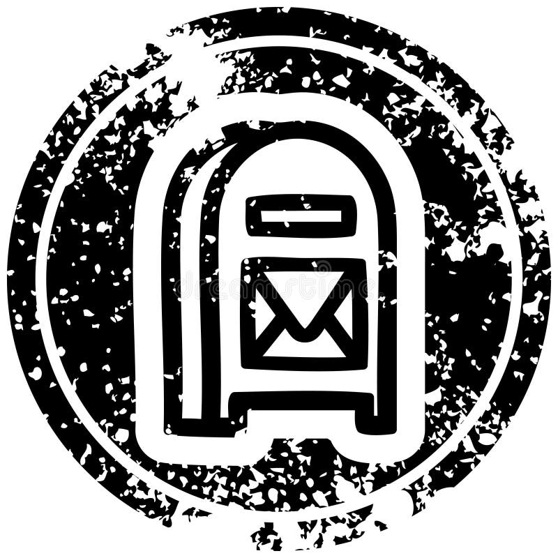Mail box distressed icon stock vector. Illustration of distressed ...