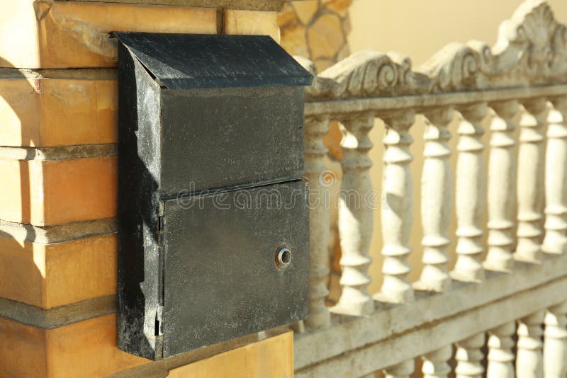 Mail box on fence outdoors stock image. Image of letter - 150063445