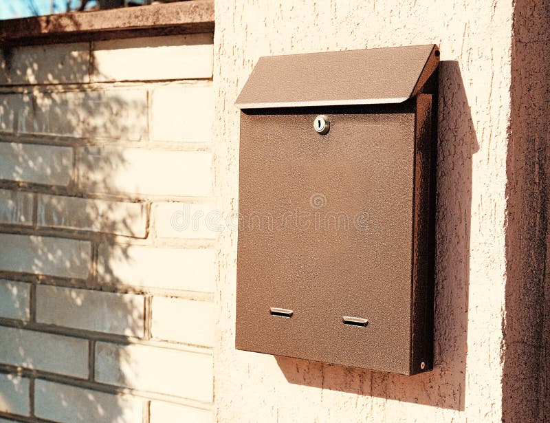 Mail box on fence outdoors stock photo. Image of postbox - 150063494