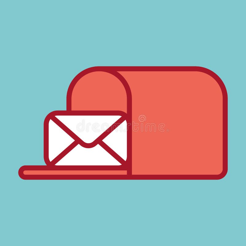 Mail Box Flat Icon. Post Office, Mailbox Cartoon Vector Illustration ...