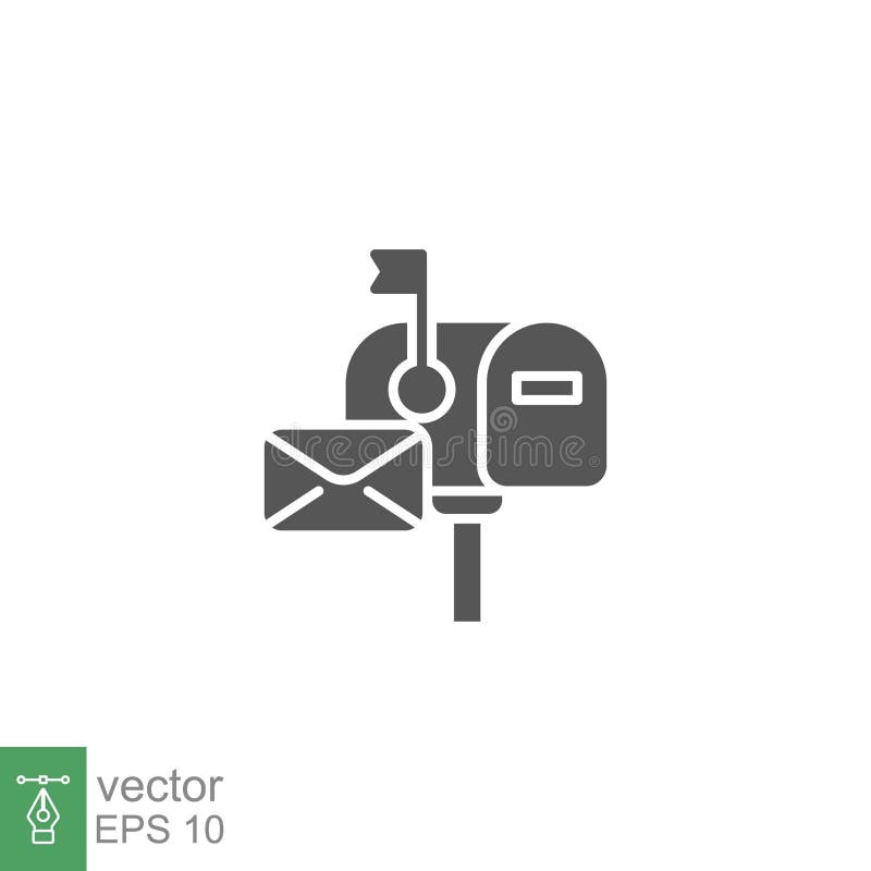 Mail Box Icon. Postbox Letter with an Envelope on the Cover Symbol ...