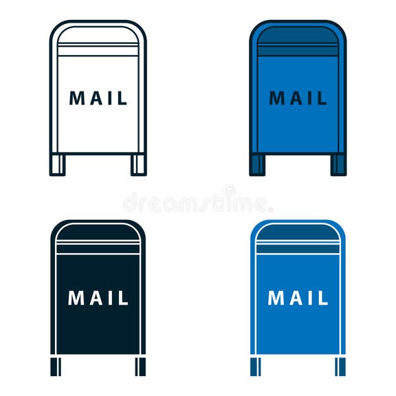 Mail box icon set stock vector. Illustration of service - 268643625