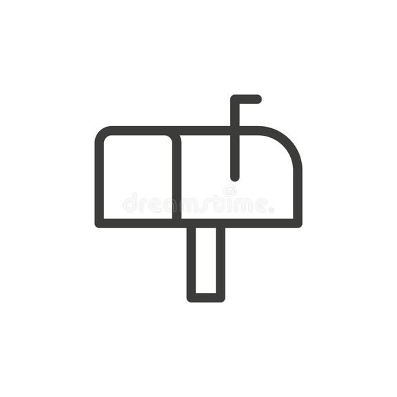 Mail Box Icon Simple Outline Vector Logo Stock Vector - Illustration of ...