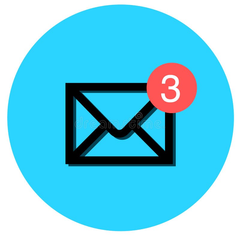 Mail Box Icon With Unread Message Notification On The Top Stock ...