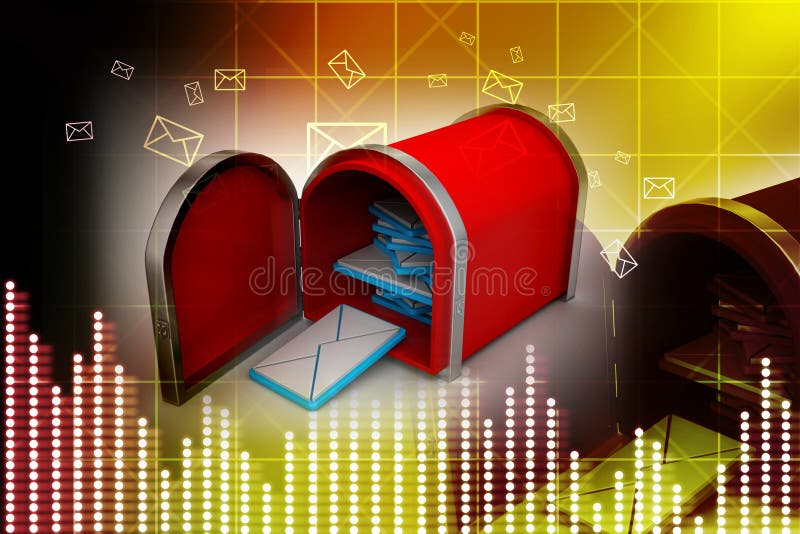 Mail box with letters stock illustration. Illustration of envelope ...