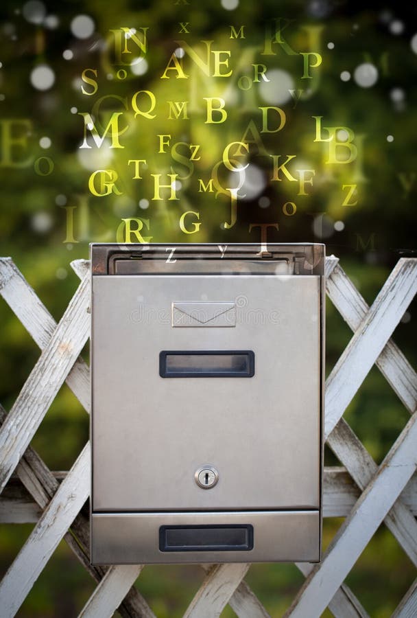 Mail Box with Letters Comming Out Stock Photo - Image of abstract ...