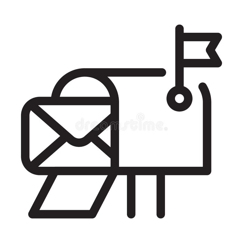 Mail Box Line Icon. Post Office, Mailbox Outline Vector Illustration ...