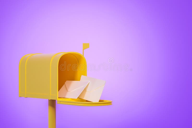 Mail Box and Paper Envelopes Inside. Mockup Copy Space Stock ...