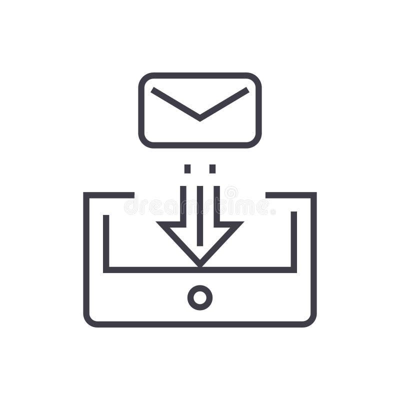 Post Office Box Line Icon Concept. Post Office Box Flat Vector Sign ...