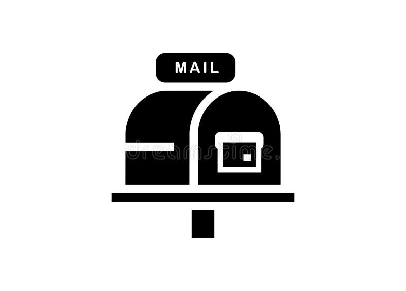 Mail Box. Simple Illustration in Black and White. Stock Vector ...