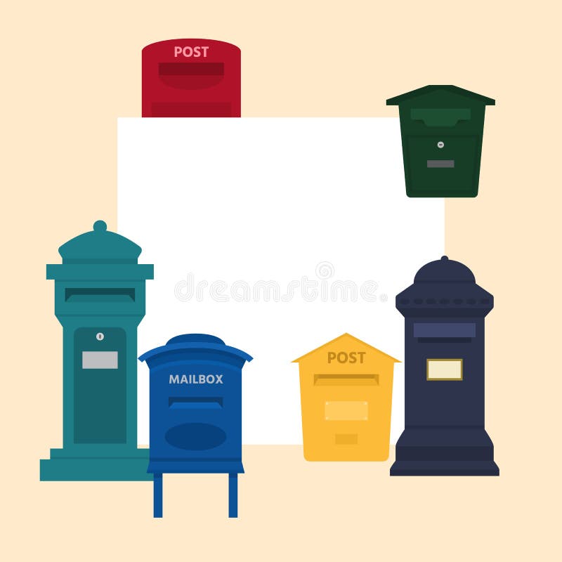 Post Mailbox Vector Illustration Stock Vector - Illustration of mail ...